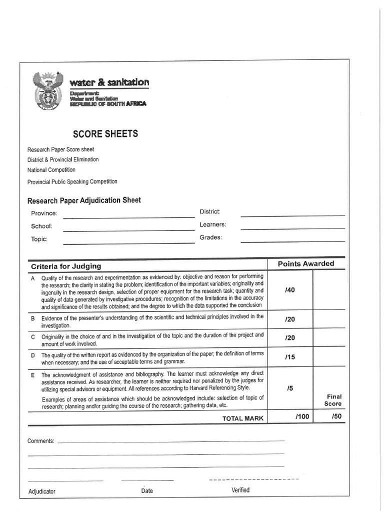 Dws Public Speaking Score Sheet | PDF