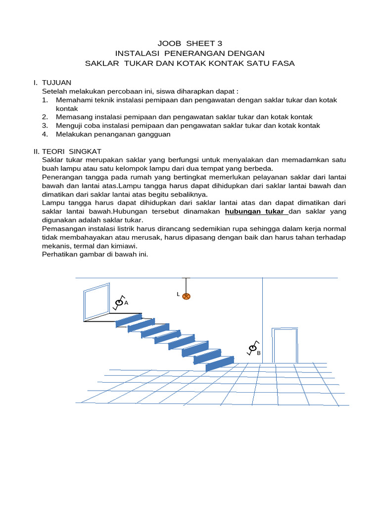 Joob Sheet 3 Instalasi Penerangan Dengan Saklar Tukar | PDF