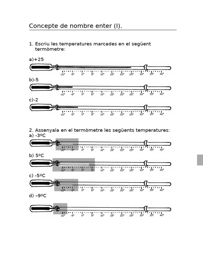 Concepte de Nombre Enter | PDF