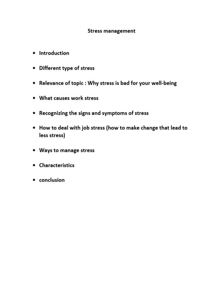 Stress Management | PDF