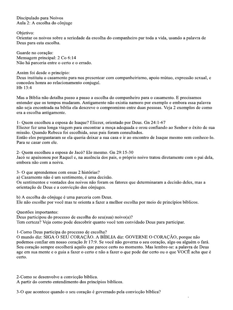 Aula 2 A Escolha Do Cônjuge | PDF