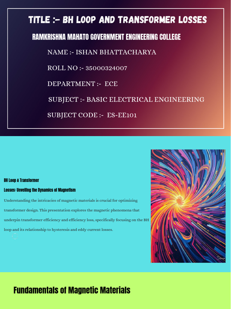 Ishan Bhattacharya ECE3 | PDF | Transformer | Magnetism