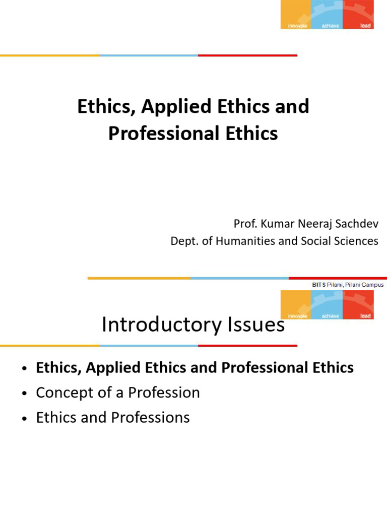 01_Prof_Ethics_Introduction | PDF | Profession