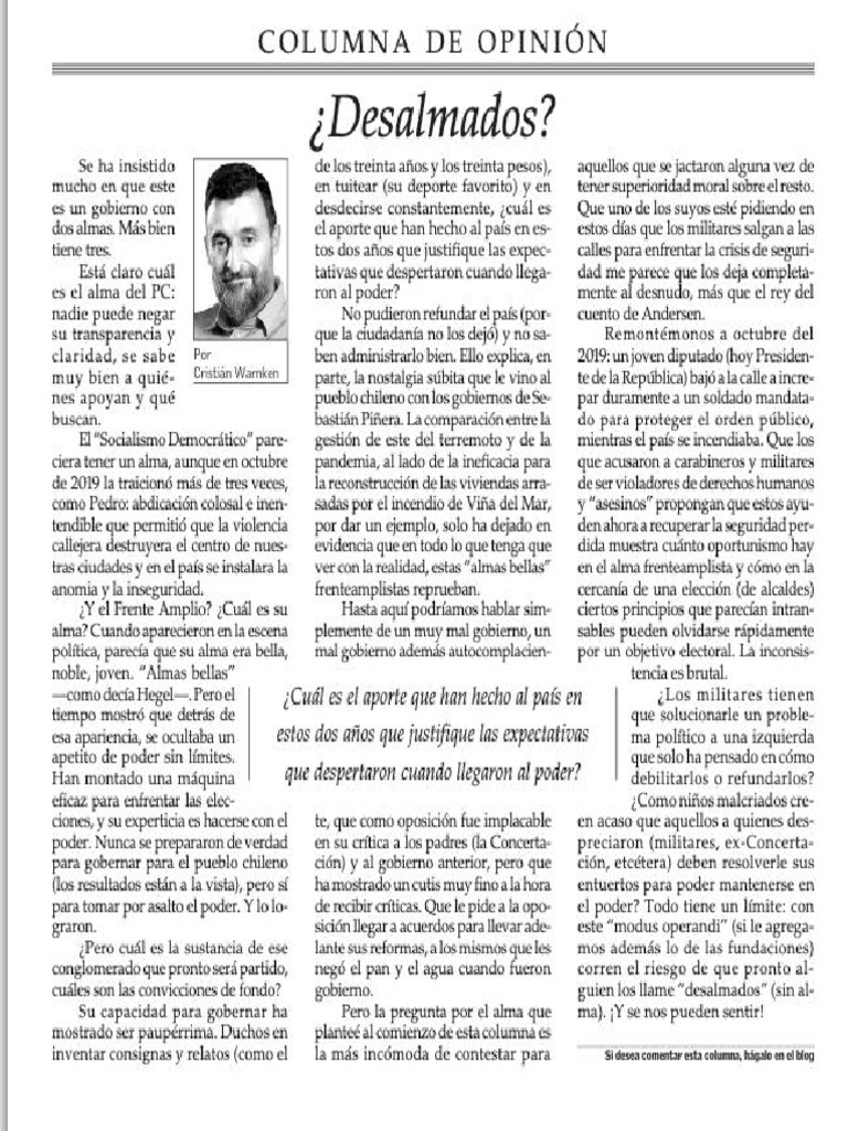 Cristián Warnken - Desalmados | PDF