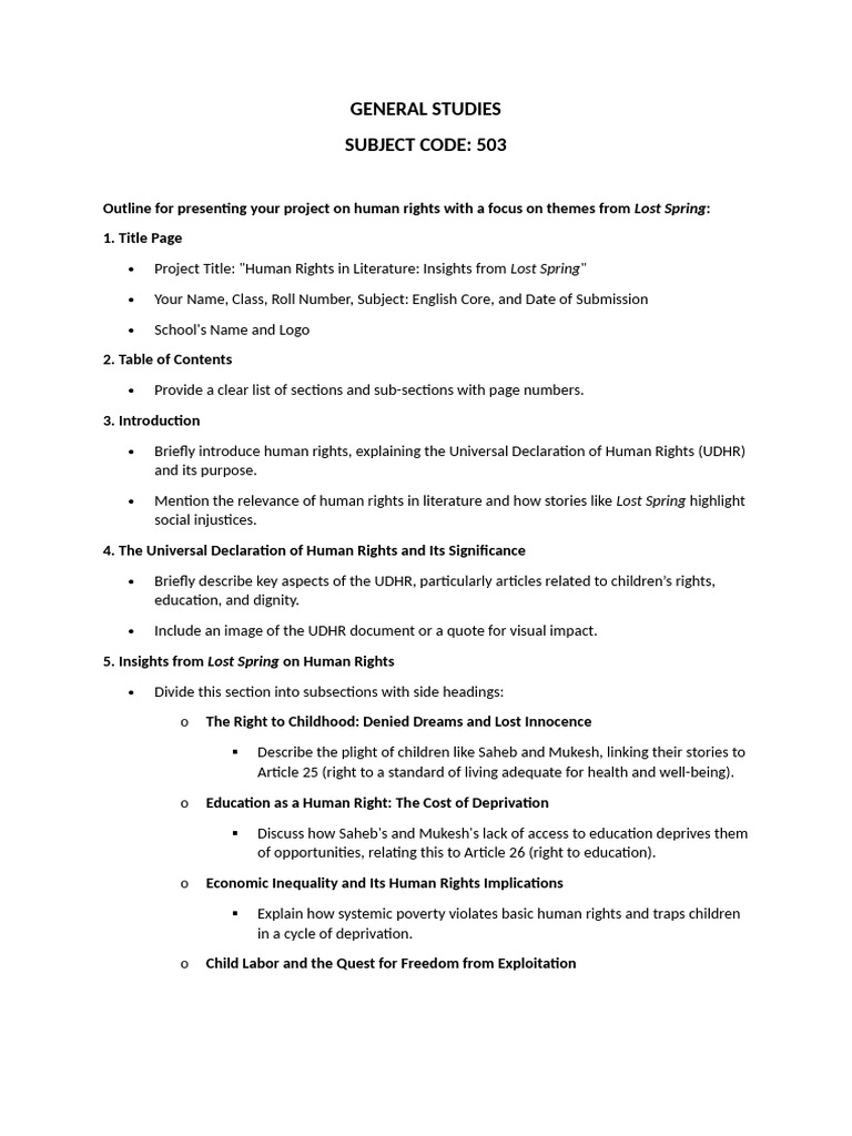 Human Rights Insights from Lost Spring | PDF | Human Rights | Poverty