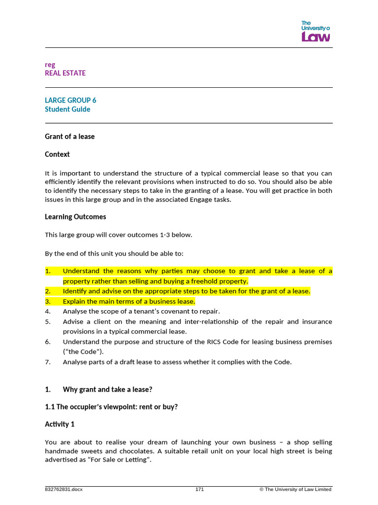 Real Estate Lg6 | PDF | Leasehold Estate | Lease