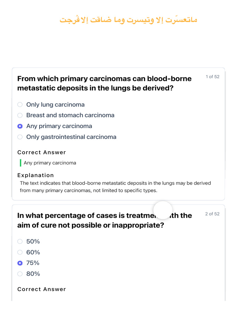 Lung cancer MCQ | PDF | Lung Cancer | Metastasis