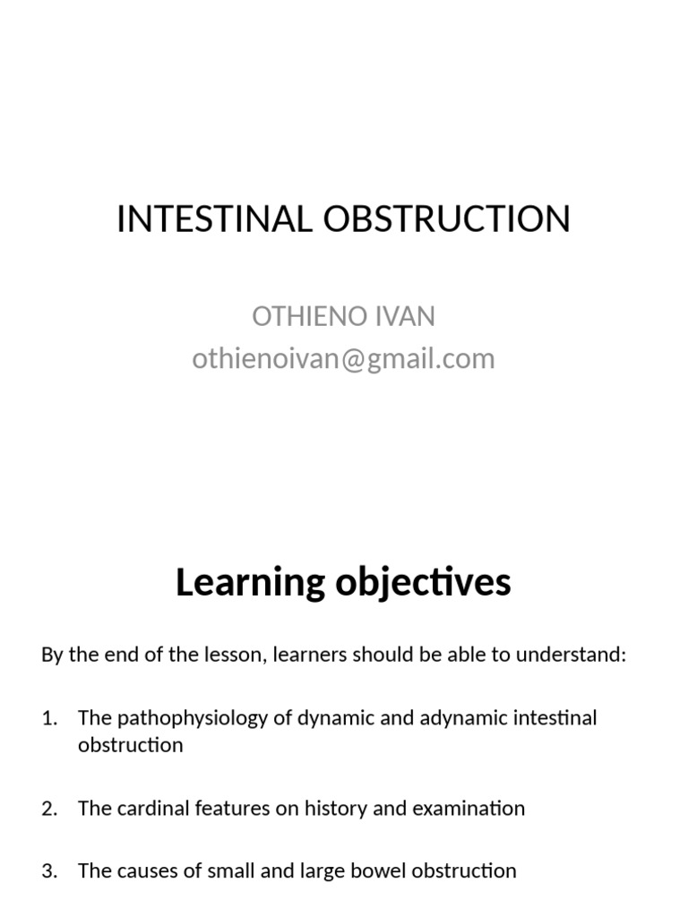 Understanding Intestinal Obstruction | PDF | Clinical Medicine ...
