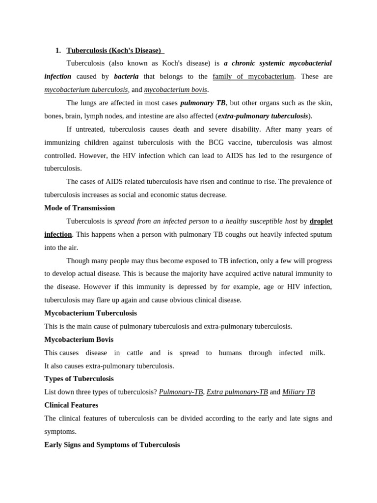 2.Tuberculosis | PDF | Tuberculosis | Mycobacterium Tuberculosis