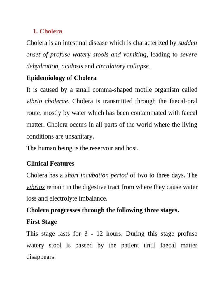 6. Cholera, dysentery, amoebiasis | PDF | Cholera | Clinical Medicine