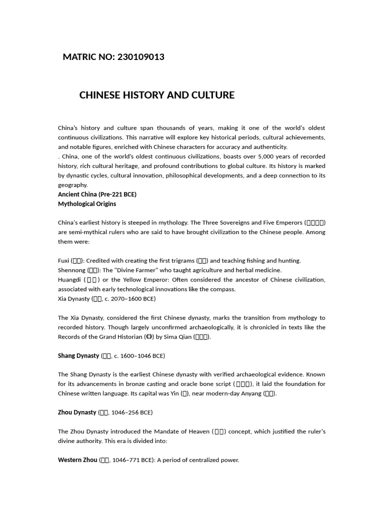 CHINESE HISTORY | PDF | Tang Dynasty | History Of China