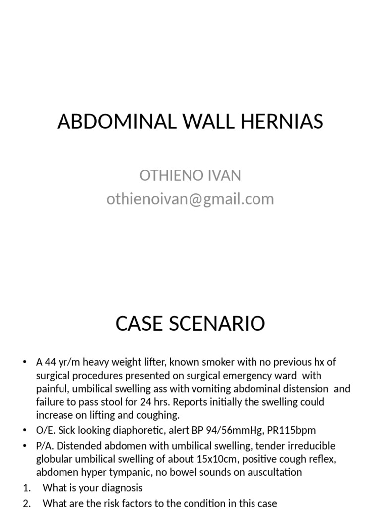 Abdominal Wall Hernias: Diagnosis & Management | PDF | Medical Specialties