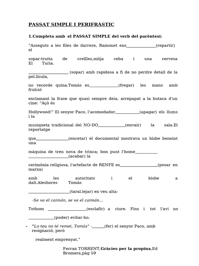 2 - Passat Simple I Perifràstic | PDF