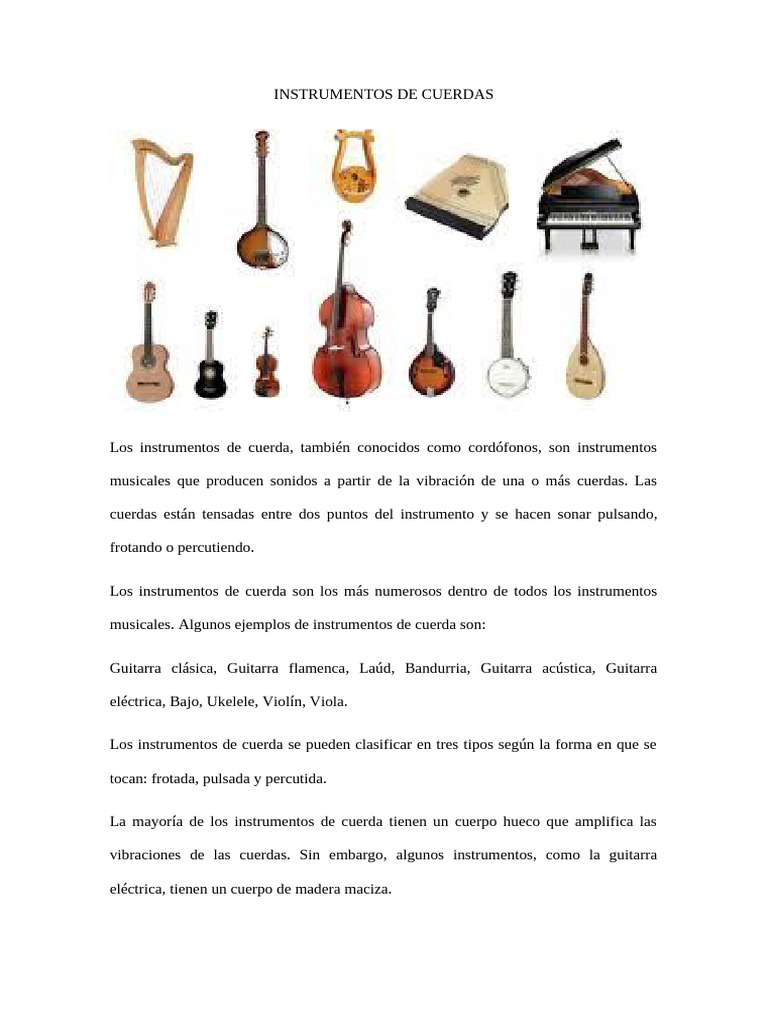 Tipos de Instrumentos de Cuerda | PDF