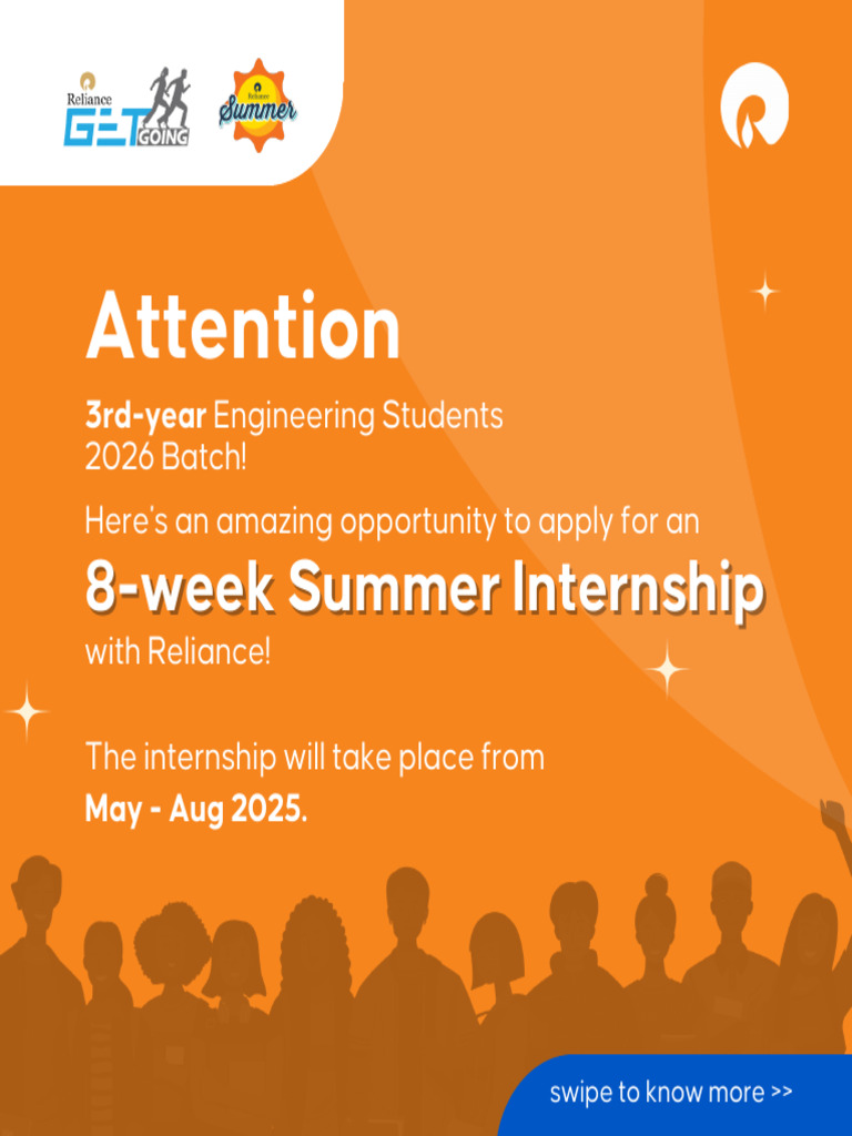 Reliance Summer Internship 2025 for Engineers | PDF