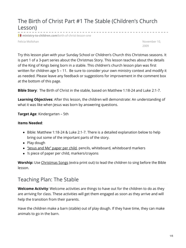 3 Christmas Bible Lesson For Kids | PDF | Mary, Mother Of Jesus | Jesus