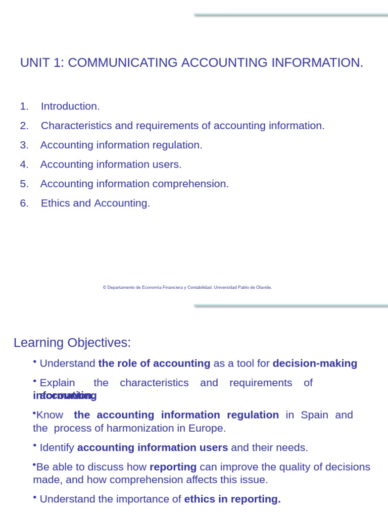 Unit - 1 - Slides 2020 2021 | PDF | Financial Statement | Accounting