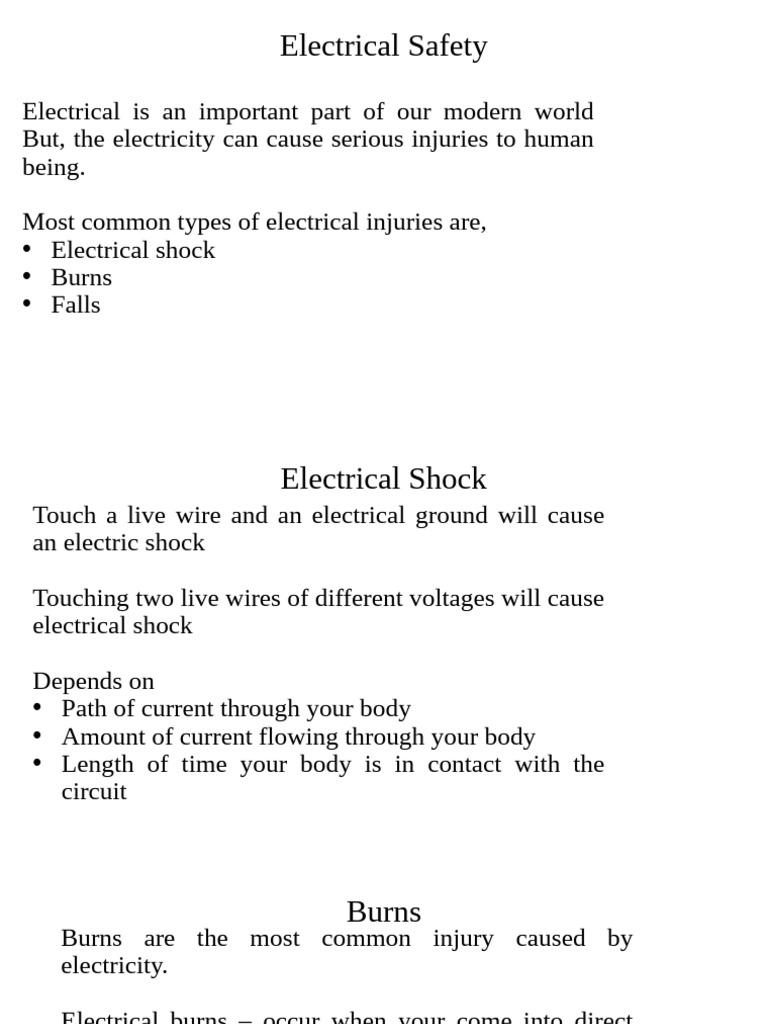 Types of Electrical Injuries Explained | PDF