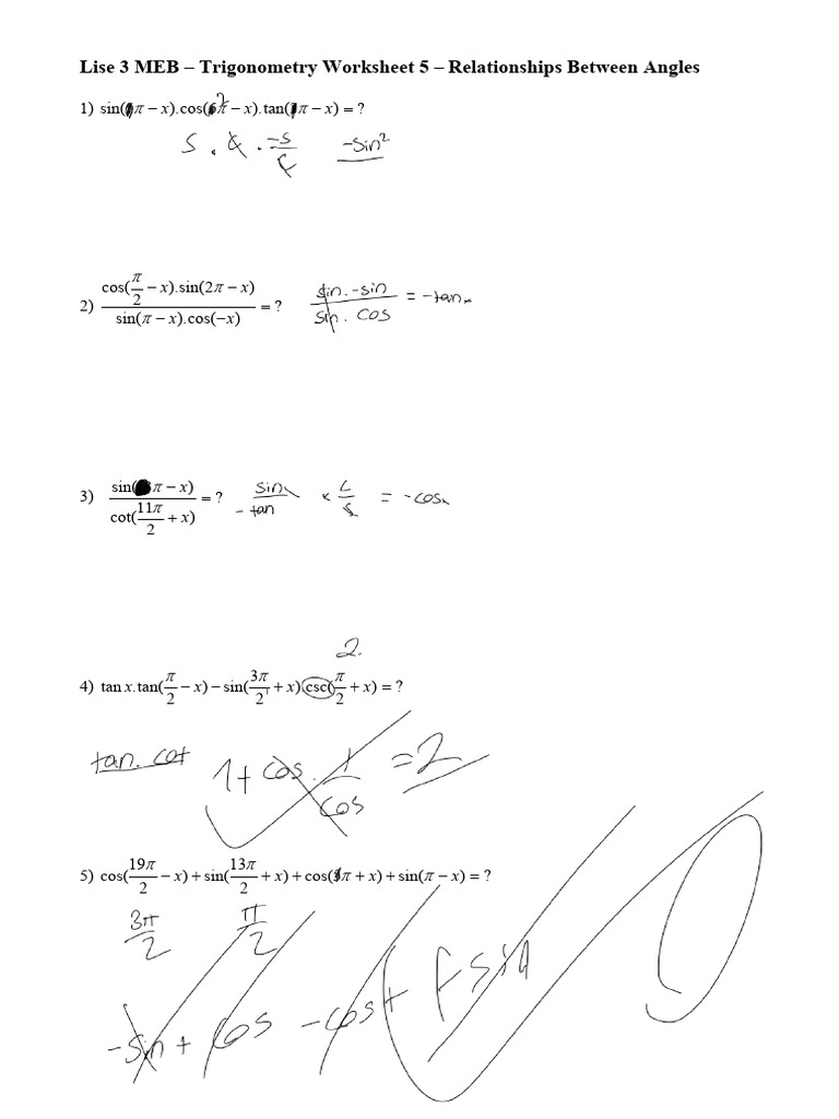 WS5-Relations Between Angles | PDF