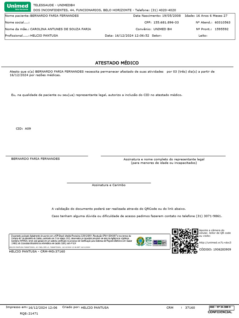 Atestado Medico com CID | PDF