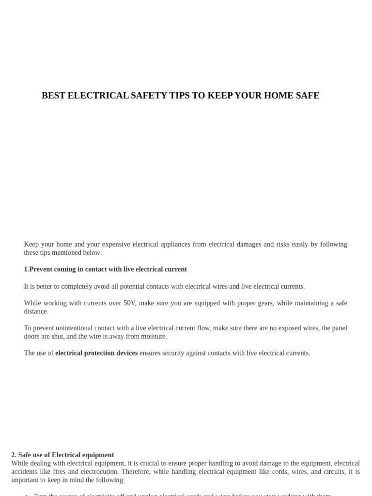 Home Electrical Safety Guide | PDF | Electrical Engineering | Electricity