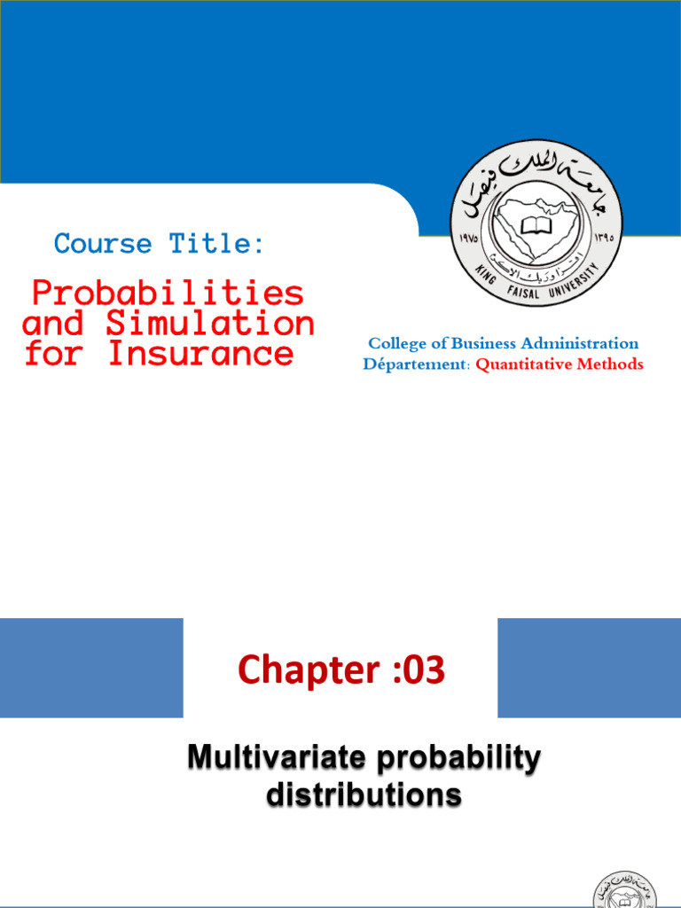CH03-Multivariate probability distributions..pptx1 (1) | PDF | Probability Distribution ...