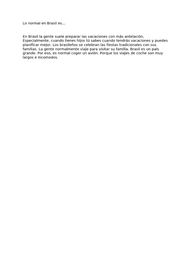 Lo Normal en Brasil Es | PDF