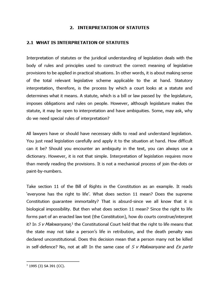 Chapter 2 Interpretation of Statutes | PDF | Statutory Interpretation ...