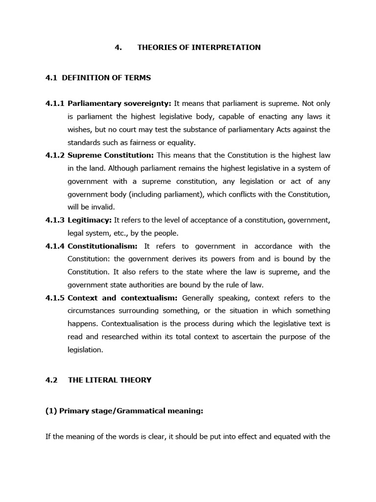 Chapter 4 - Theories of Interpretation | PDF | Statutory Interpretation ...