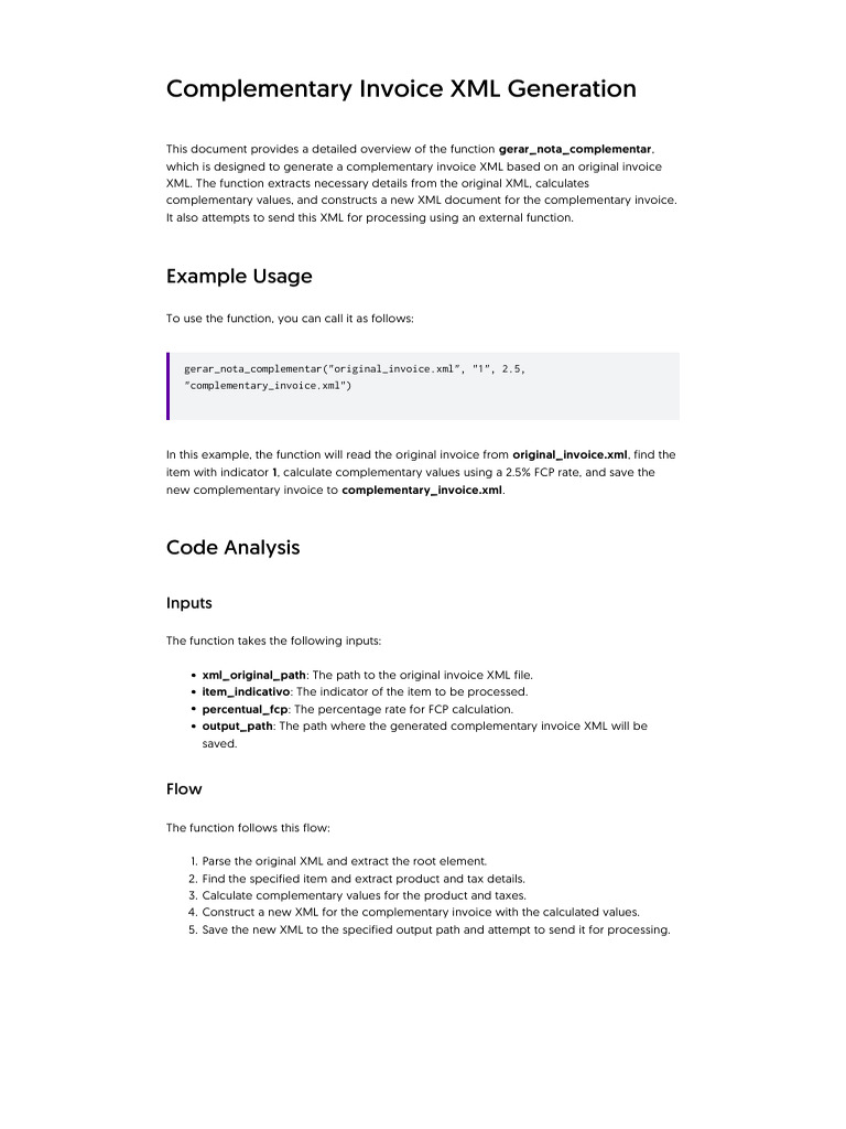 Complementary Invoice XML Generation | PDF | Xml | Invoice