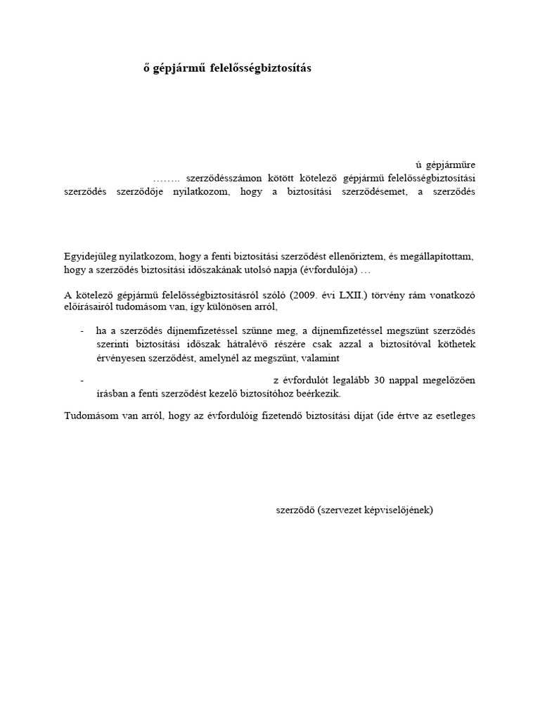 Felmondo Nyilatkozat | PDF