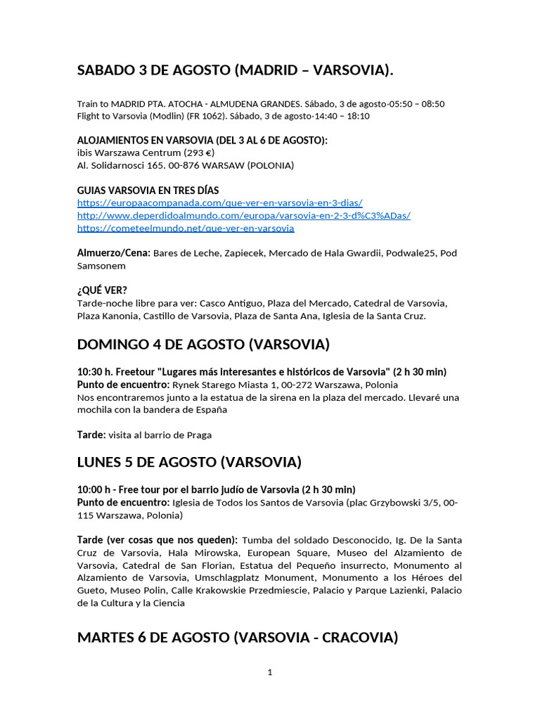 Guia Viaje Polonia | PDF | Varsovia | Cracovia