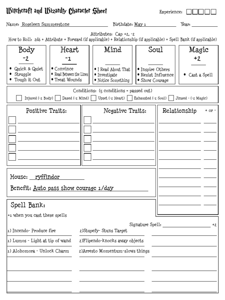 Character Sheet | PDF