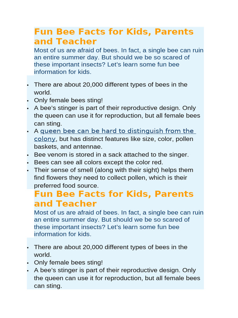 my bee facts | PDF | Bees | Beekeeping