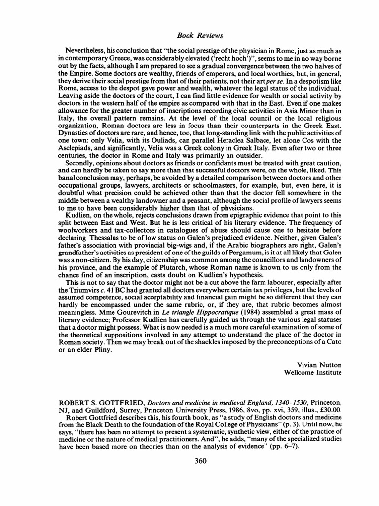 Doctors_and_Medicine_in_Medieval_England | PDF | Ancient Rome | Physician