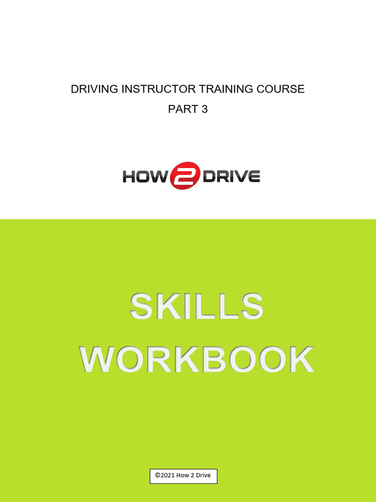 Driving Instructor Training Skills Workbook | PDF | Learning | Learning ...