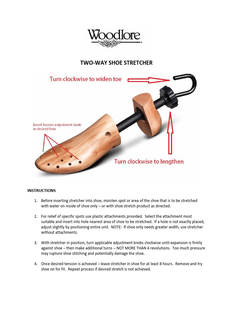 Two-Way Shoe Stretcher Instructions | PDF