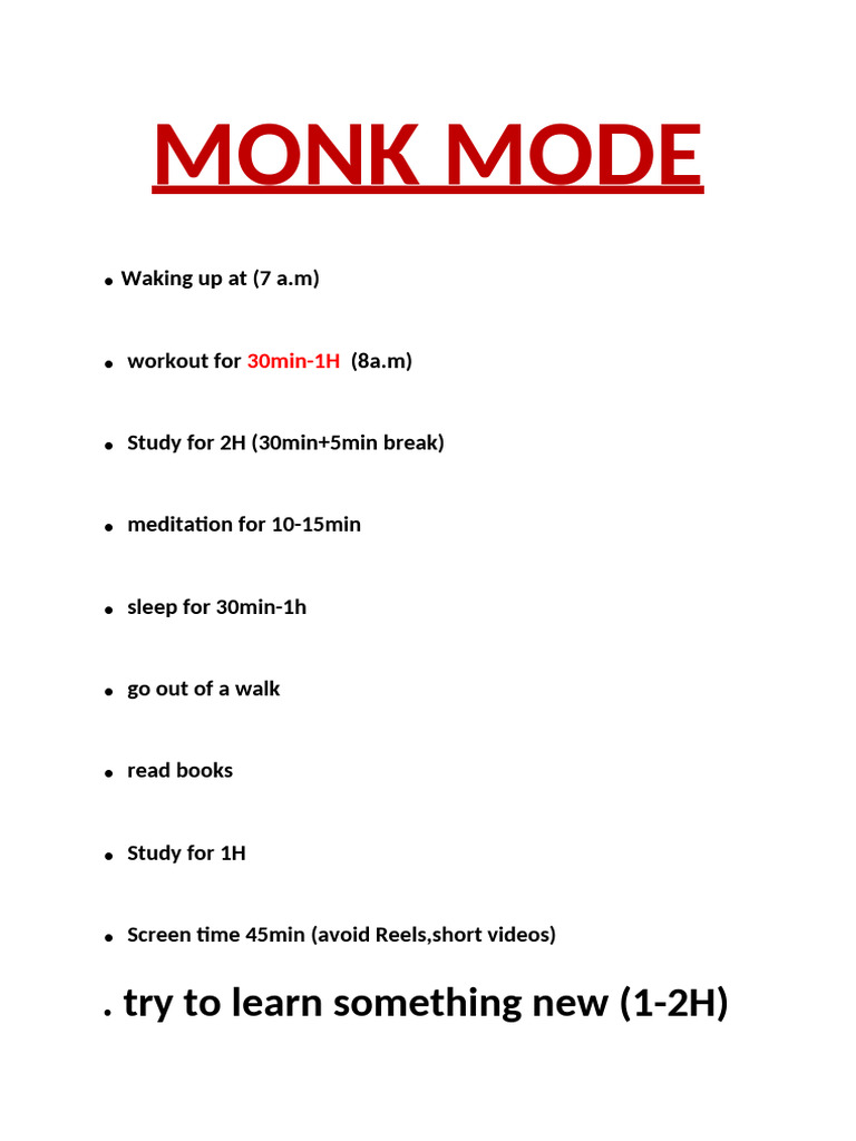 Monk Mode | PDF