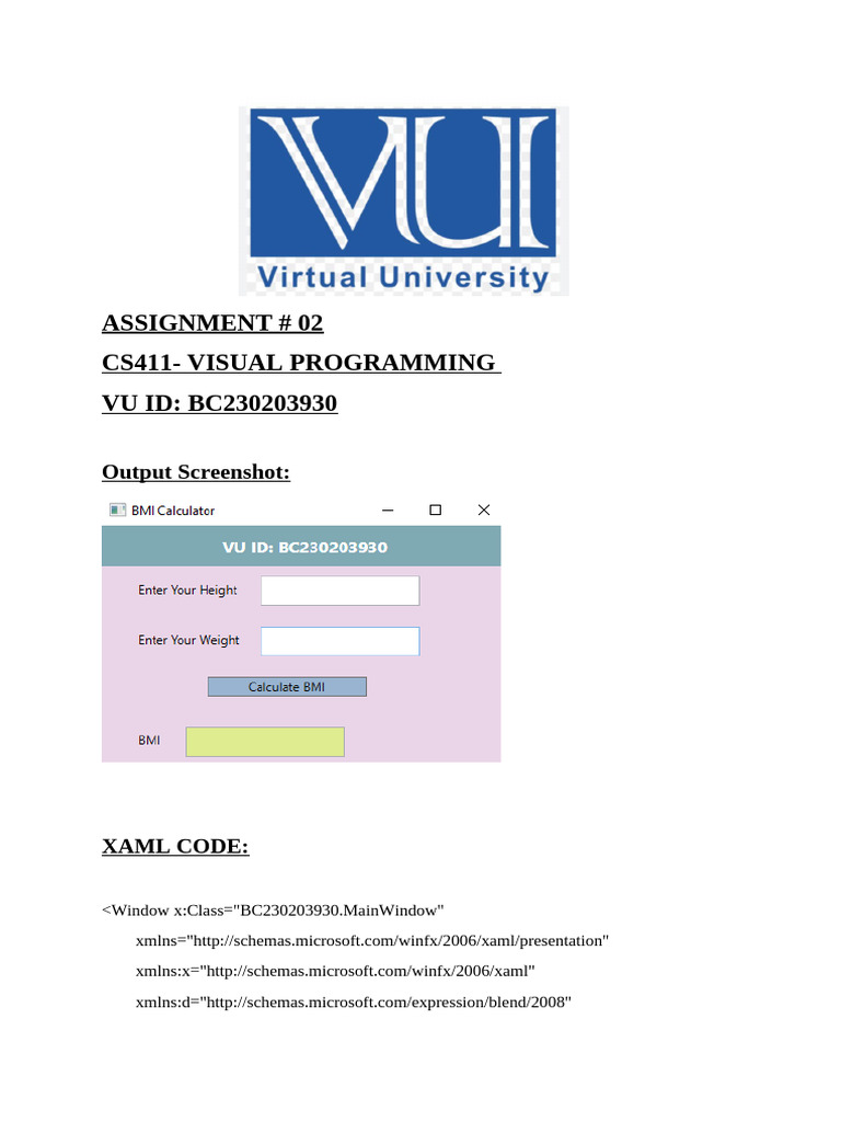 Fall 2024_CS411_2_BC230203930 | PDF | Extensible Application Markup Language | Computing