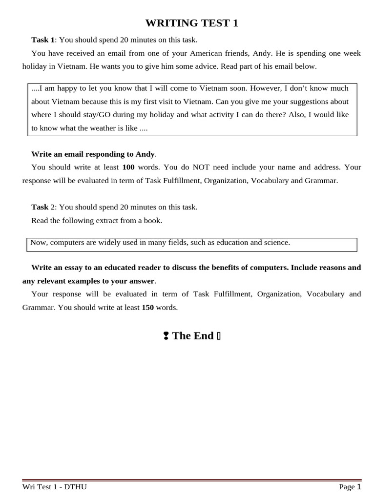 English Writing Practice Tasks | PDF