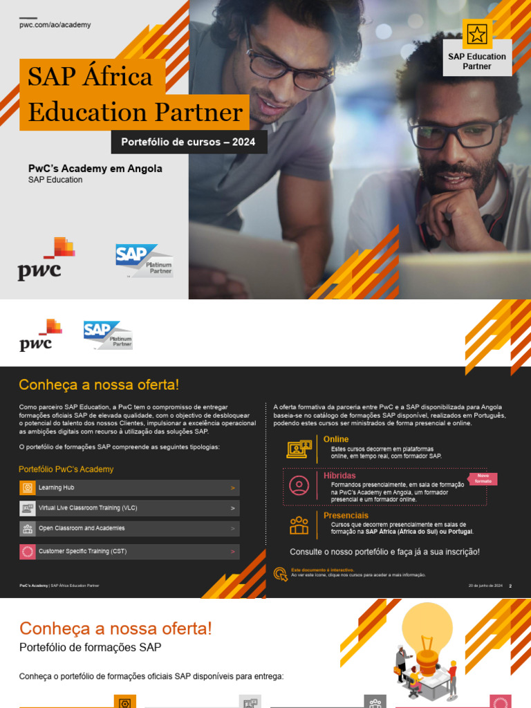 PWC Academy Formacoes Sap Angola | PDF | Tecnologia educacional | Sap Se