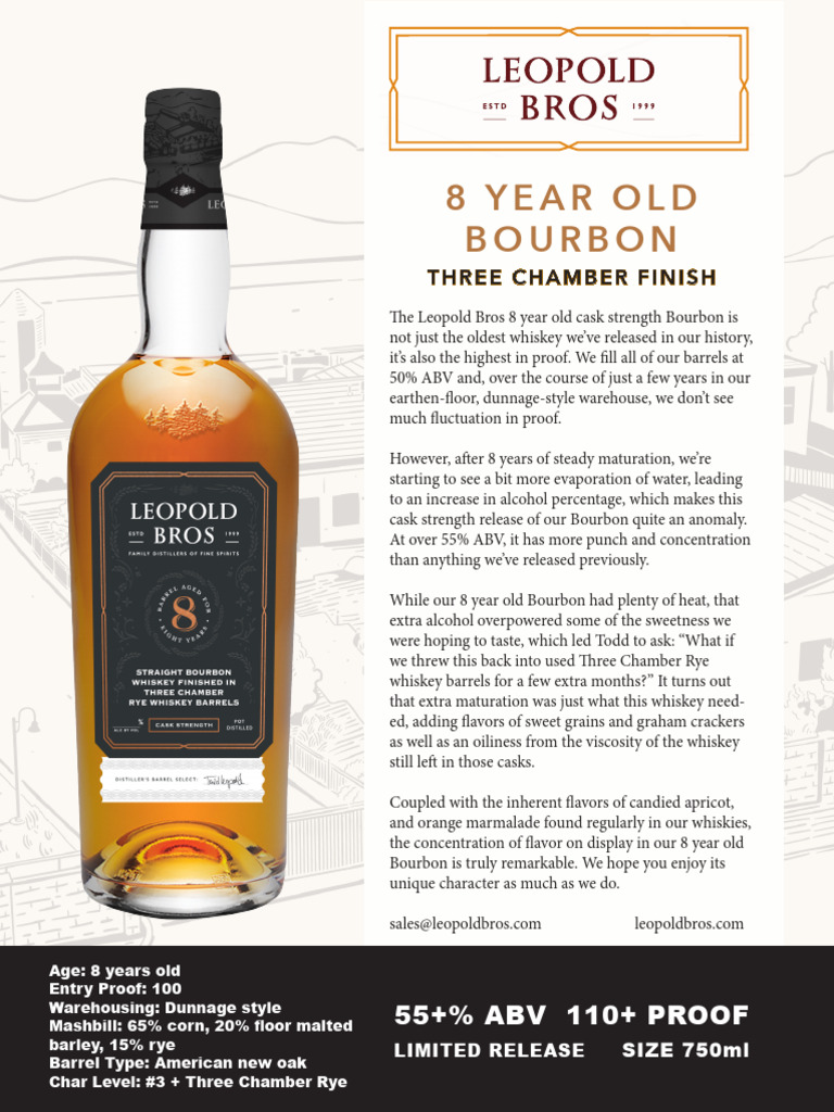 8 Year Old Bourbon Tech Sheet | PDF | Whisky | Bourbon Whiskey