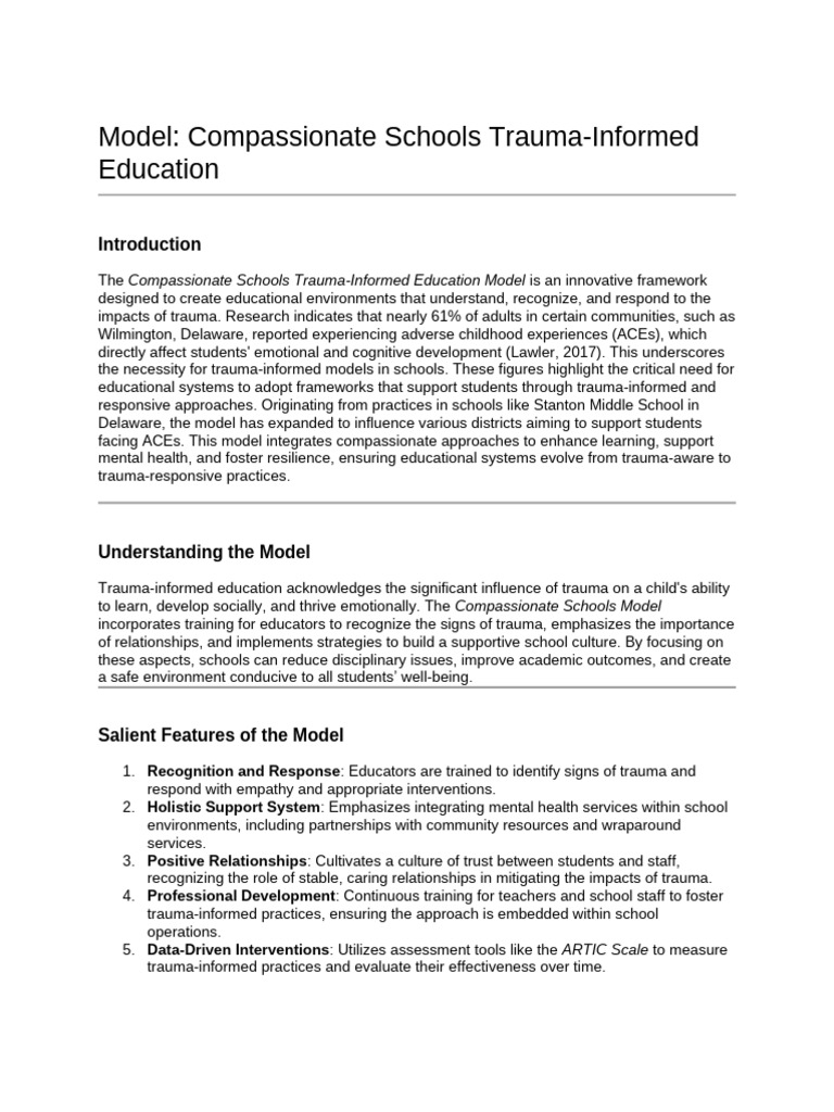 Compassionate Schools Trauma-Informed Model | PDF | Psychological ...