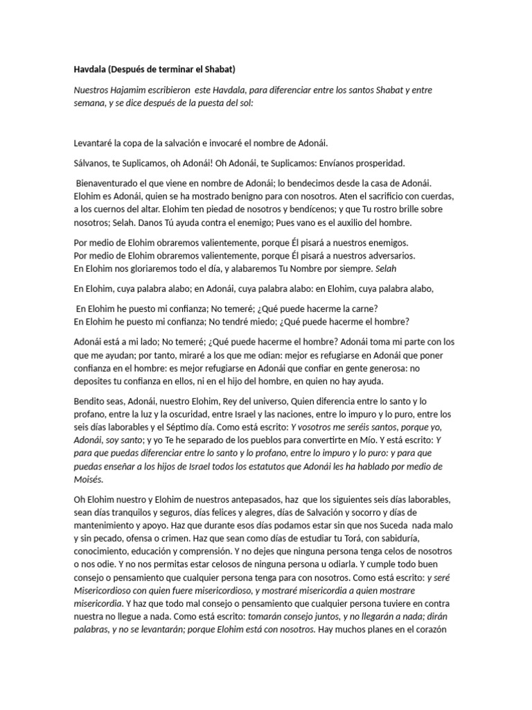 Havdala Caraíta | PDF