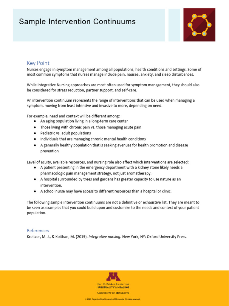 Sample Intervention Continuums | PDF | Anxiety | Sleep
