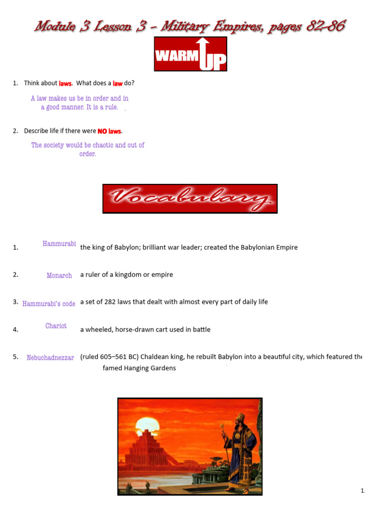 M3L3 7th Grade Worksheet | PDF | Babylon | Babylonia