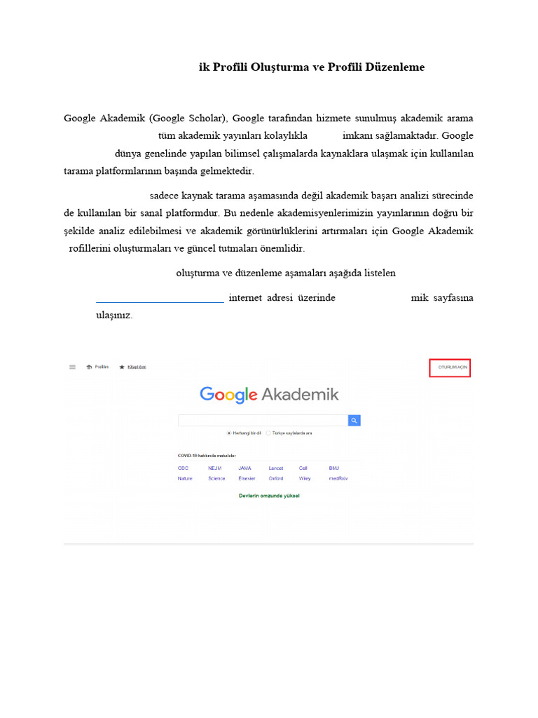 Google-Akademik-Profili-Olusturma-ve-Profili-Duzenleme-Rehberi | PDF
