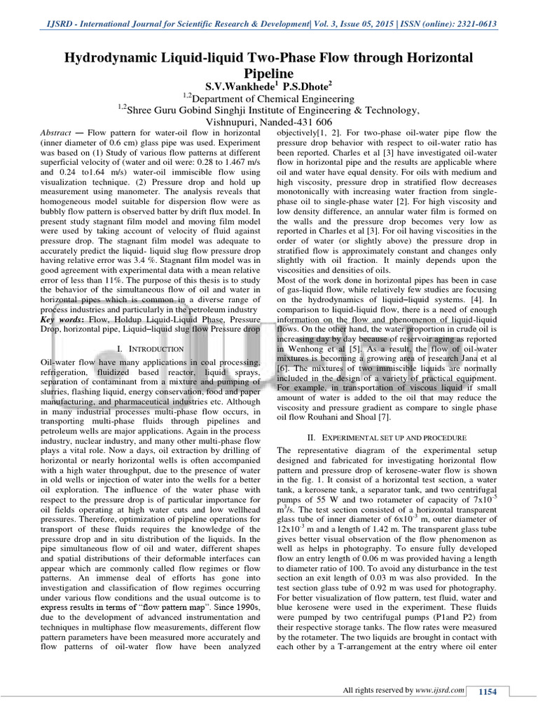 Hydrodynamic Liquid Liquid Two Phase Flo | PDF | Liquids | Fluid Dynamics