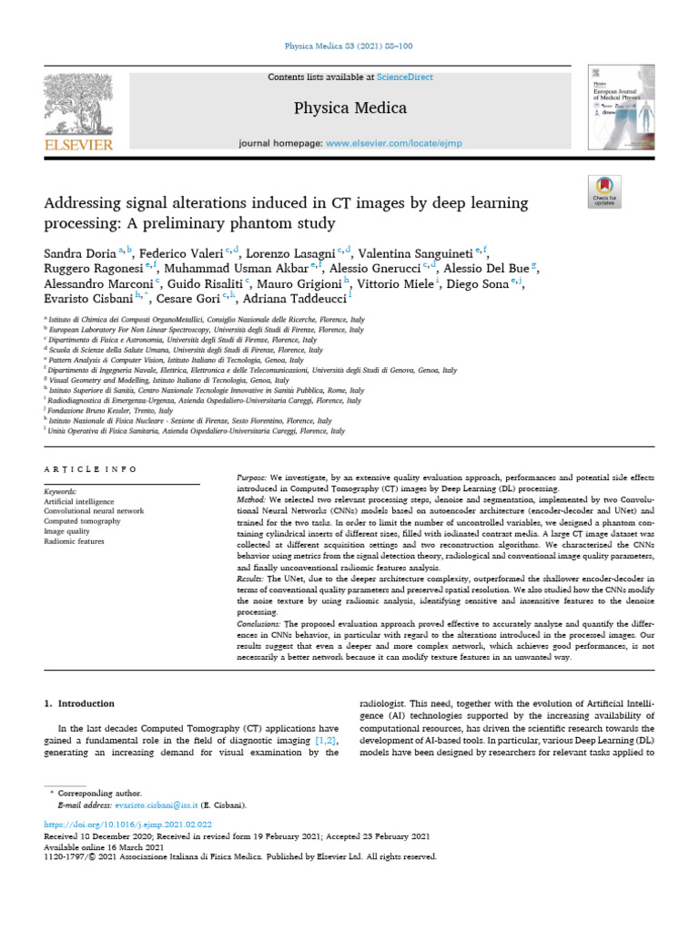 Addressing Signal Alterations Induced in CT Images | PDF | Image ...