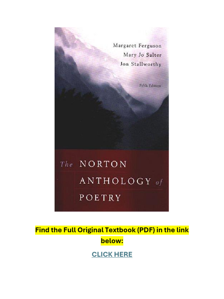 Norton Anthology of Poetry Overview | PDF | Poetry | English Poetry